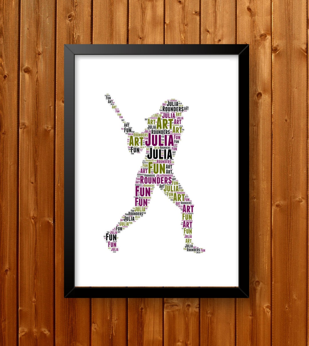 Rounders Art - Women Rounders Gift - Personalised Rounders Batter ...