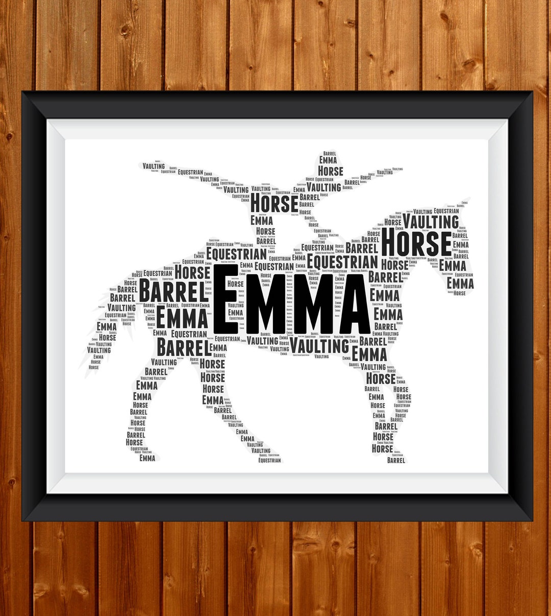 Personalised Equestrian Vaulting Word Art- Horse Gifts for Equestrian ...