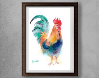 Rooster Print | Etsy