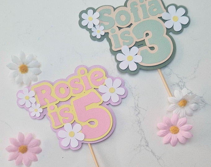 Daisy Detail Cake Topper - Summer Cake Topper - Kids Party Decoration ...