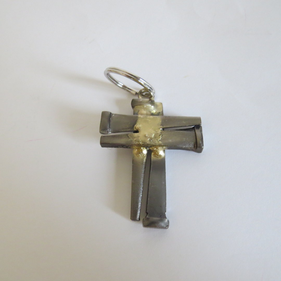 CROSS KEY RING Pocket Cross Handmade With Key Ring Made of Brass and ...