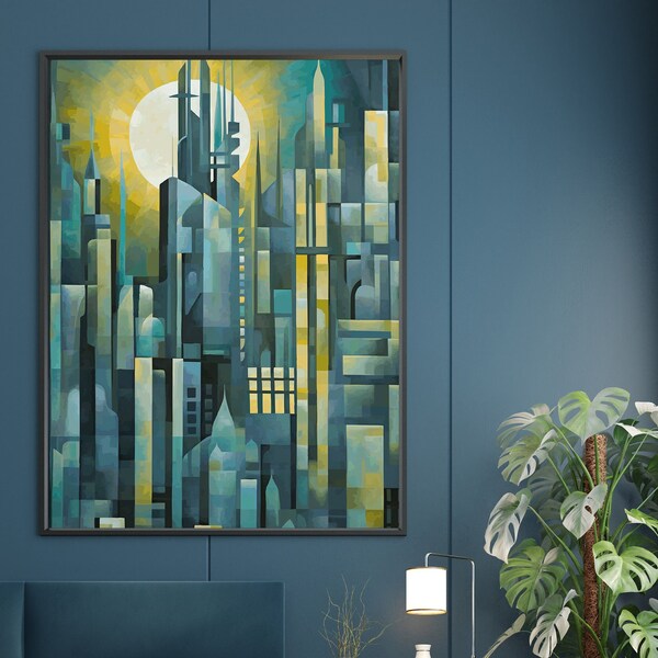 Cubist Cityscape - Etsy