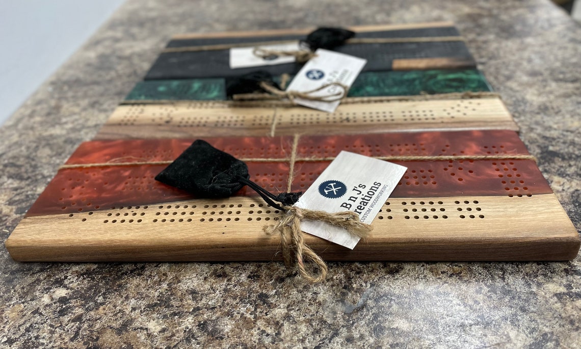 Hand Crafted Epoxy Resin Cribbage Boards - Etsy Canada