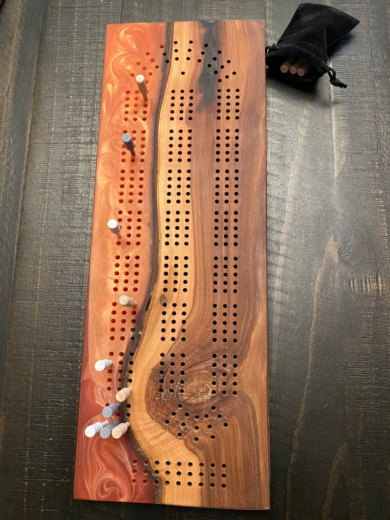 Hand Crafted Epoxy Resin Cribbage Boards | Etsy Canada
