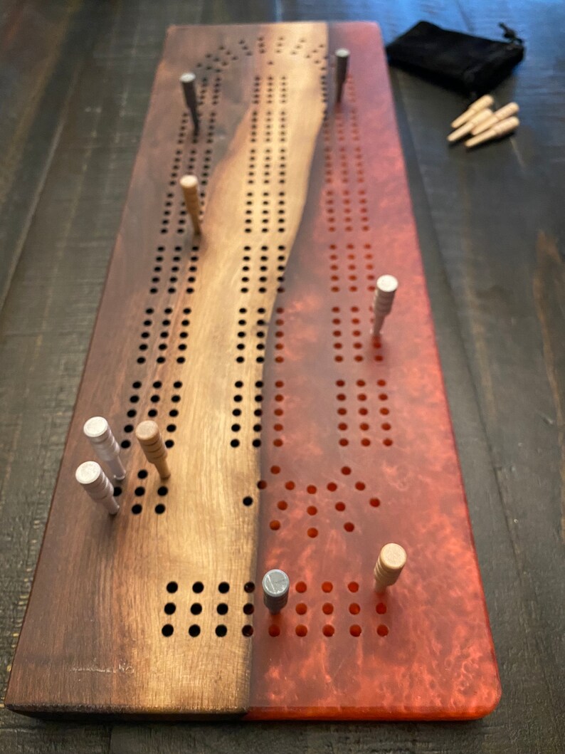 Hand Crafted Epoxy Resin Cribbage Boards | Etsy Canada