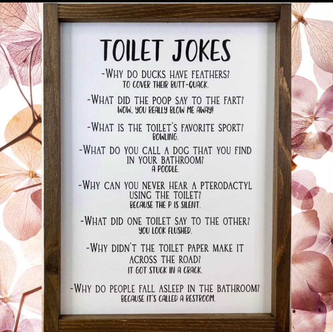 Transform Your Bathroom Into a Laughter Zone With Our Hilarious 9x12 Toilet Jokes Sign! Perfect ...