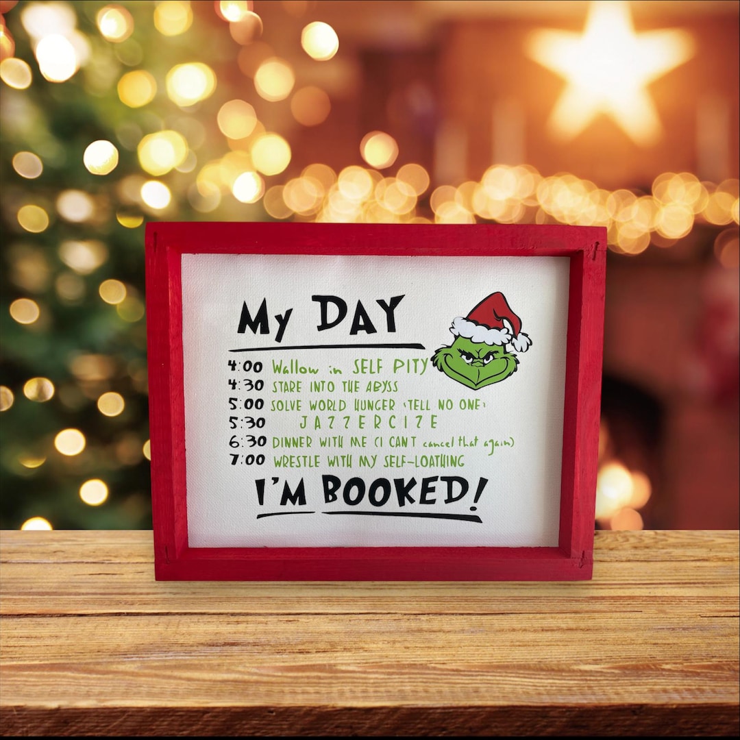 I’m Booked! Grinch Canvas Sign - Etsy