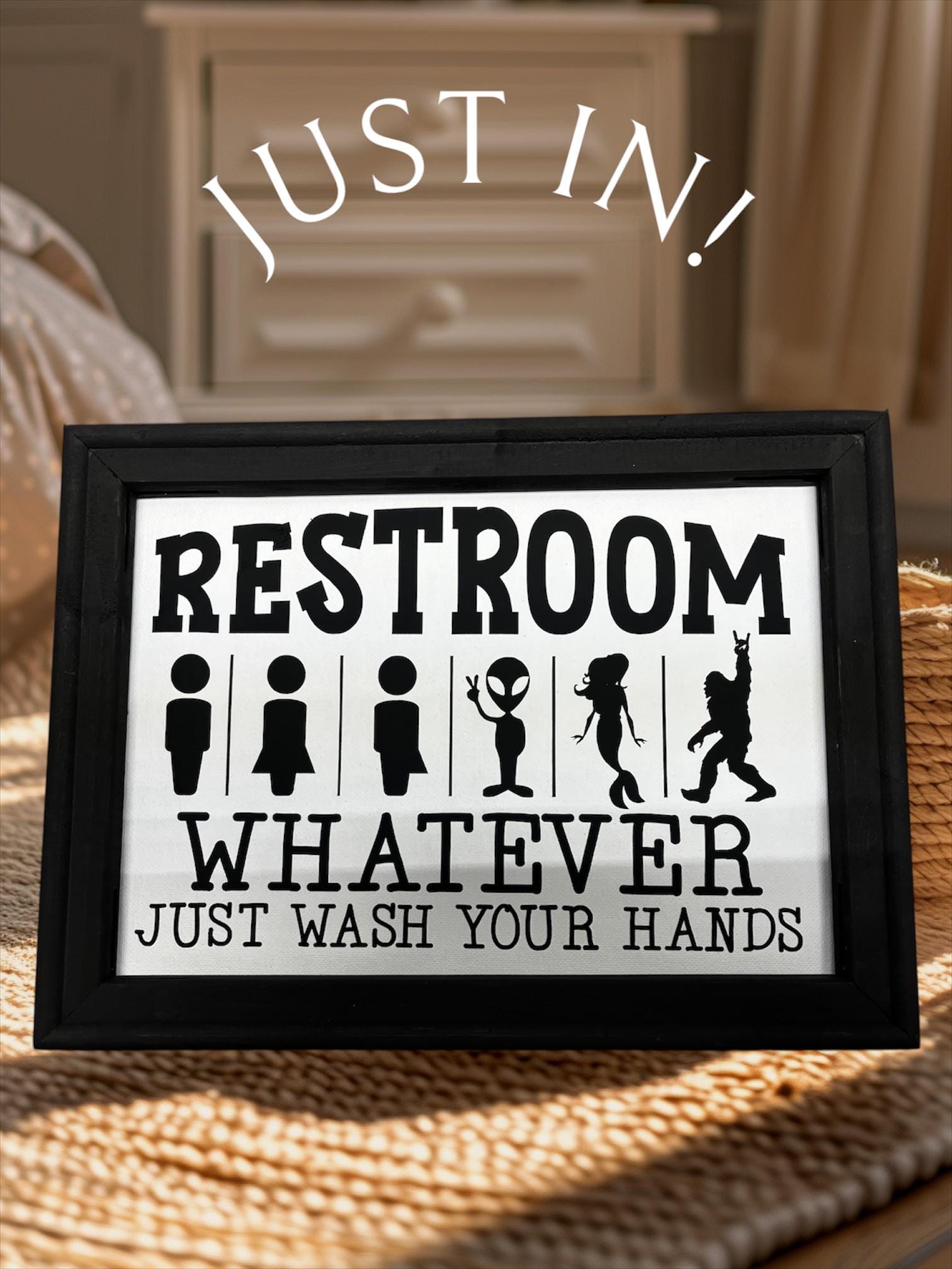 Whatever, Just Wash Your Hands Restroom Sign. Male / Female / Aliens - Etsy
