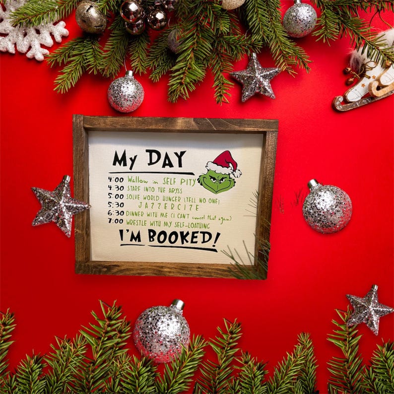 I’m Booked! Grinch Canvas Sign - Etsy