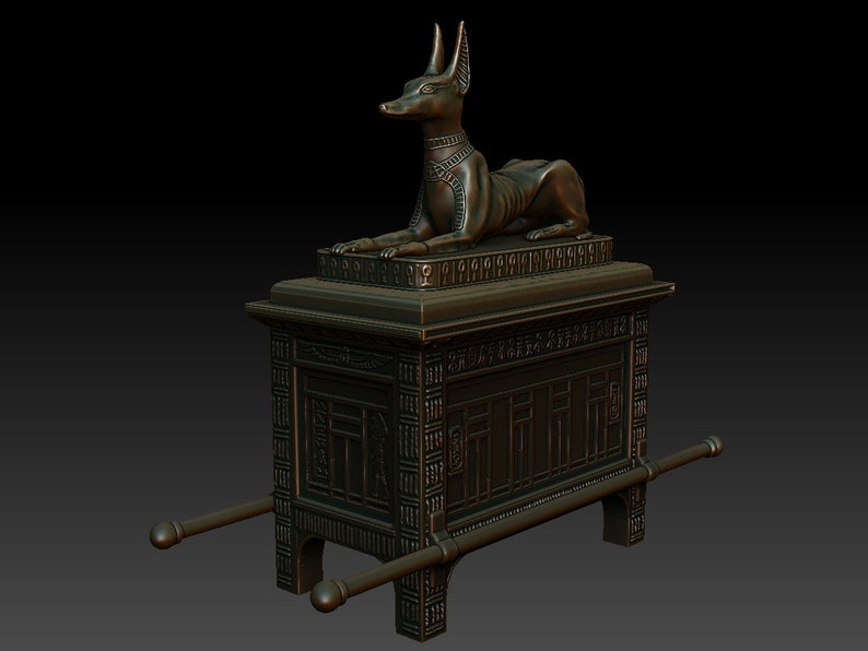 Egyptian Anubis Themed Trinket Box With Dog Statue. 3D Printable STL ...