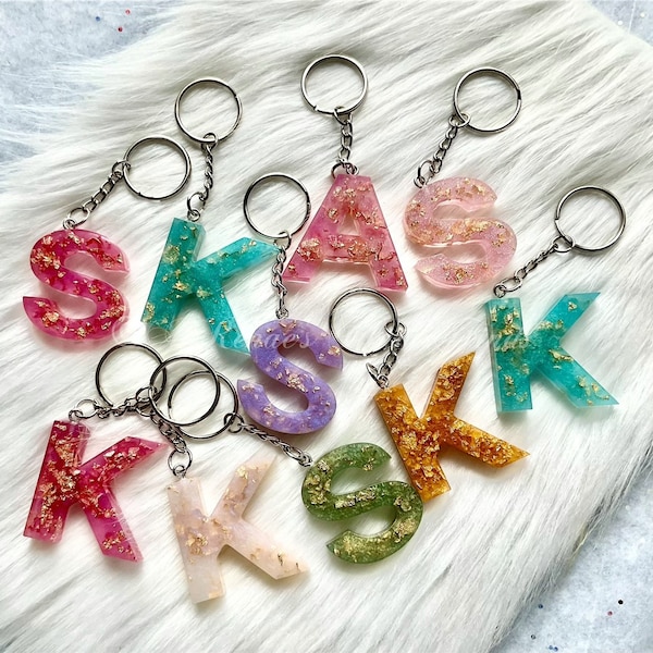 Initial Keychain - Etsy