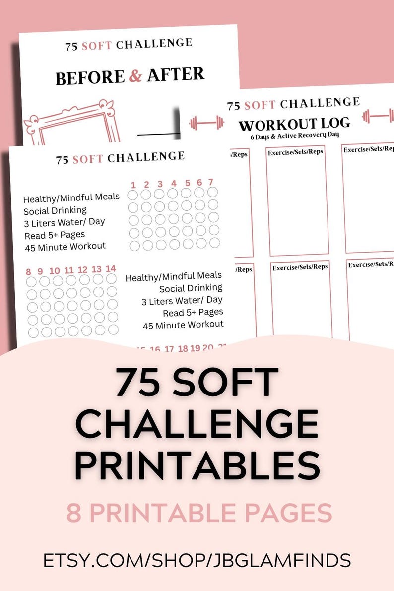 75 Soft Challenge Tracker, Workout Planner, 2025 75 Soft Weight-loss ...