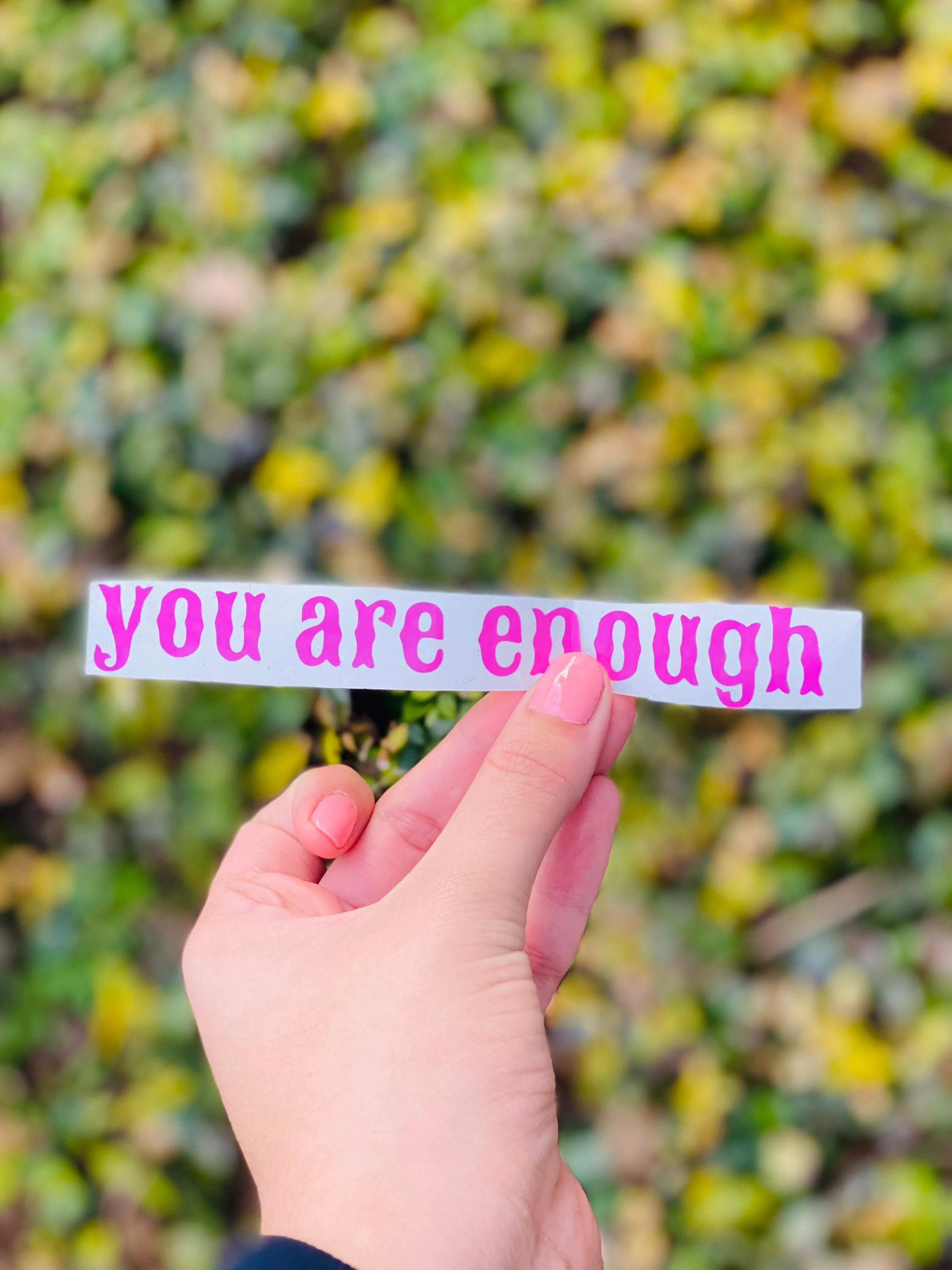 Wall Décor Cursive You Are Enough Vinyl Decal You Are Enough Bathroom ...