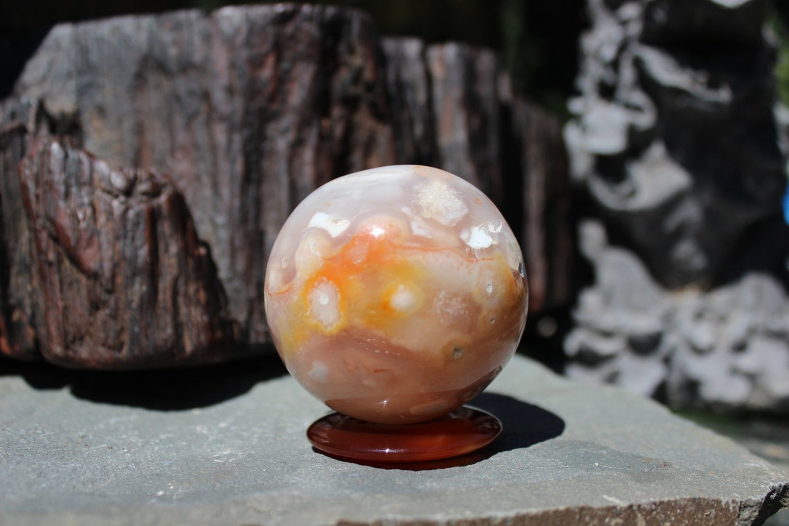 Cherry Blossom Agate Flower Agate Sakura Agate Sphere Orb - Etsy
