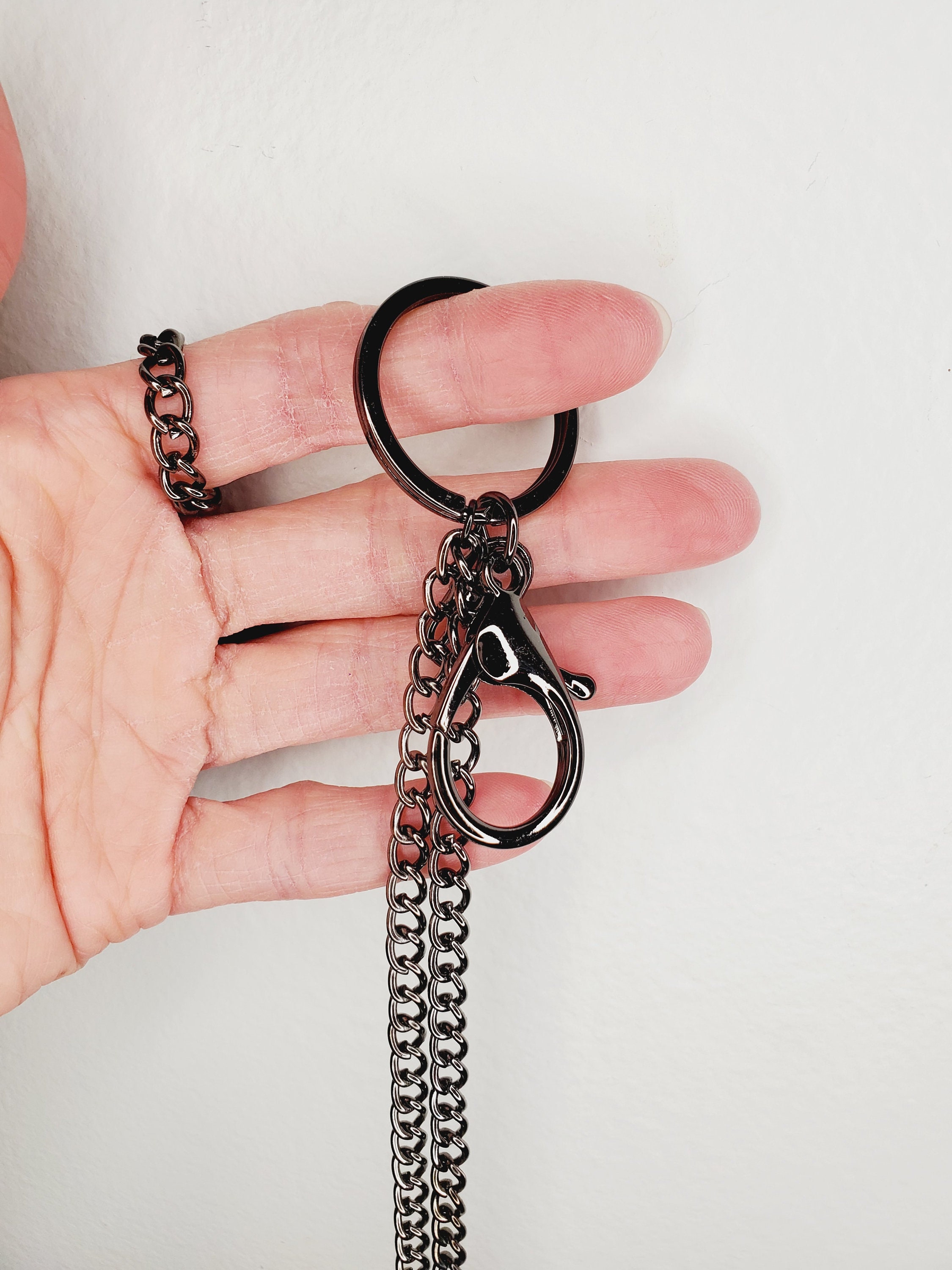 Gunmetal Curb Chain Lanyard Chain ID Badge Holder ID Holder | Etsy