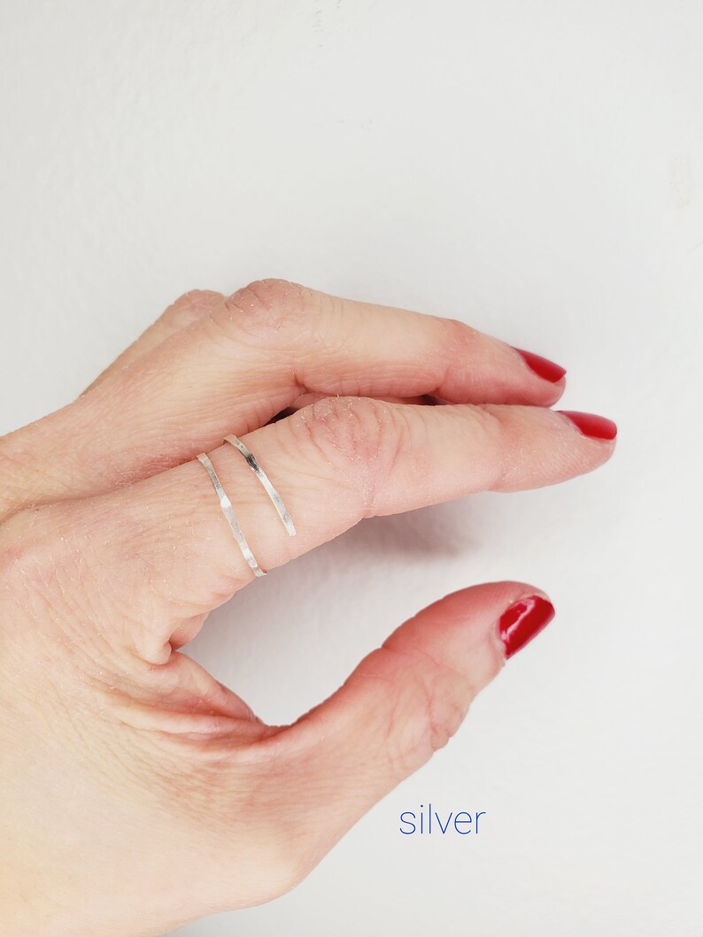 Dainty Open Ring Gold Wire Wrap Ring Adjustable Textured or - Etsy