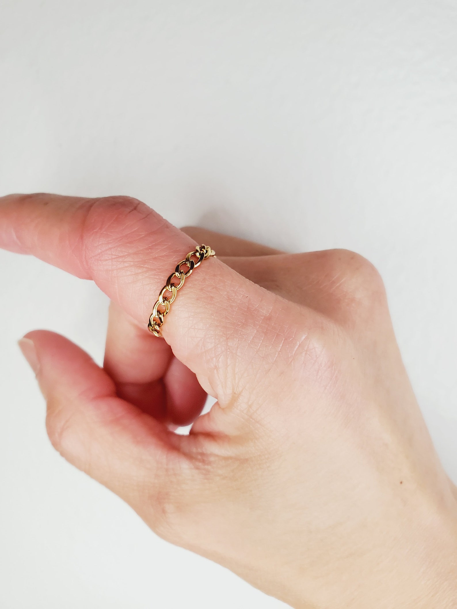 14K Gold Stainless Steel Chain Ring Chain Link Ring - Etsy