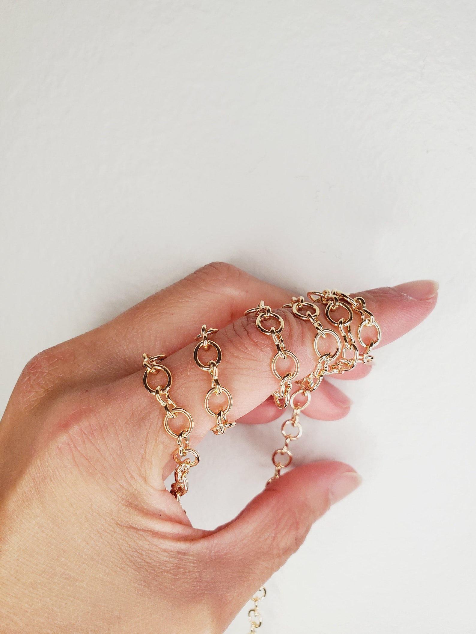 Gold Plated Curb Chain Lanyard Figure 8 Gold Chain ID Badge | Etsy