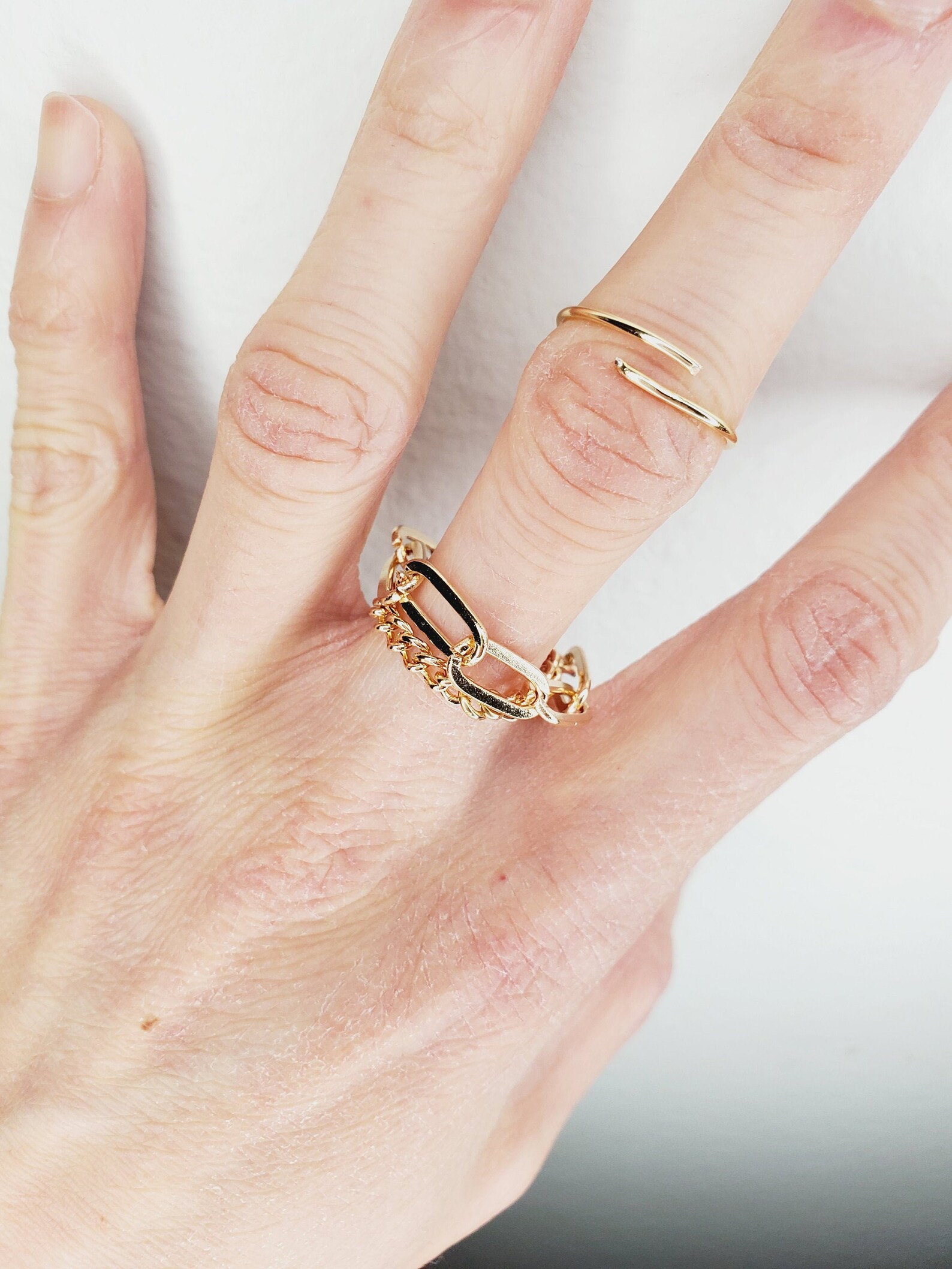 Dainty Open Ring Gold Wire Wrap Ring Adjustable Textured or | Etsy