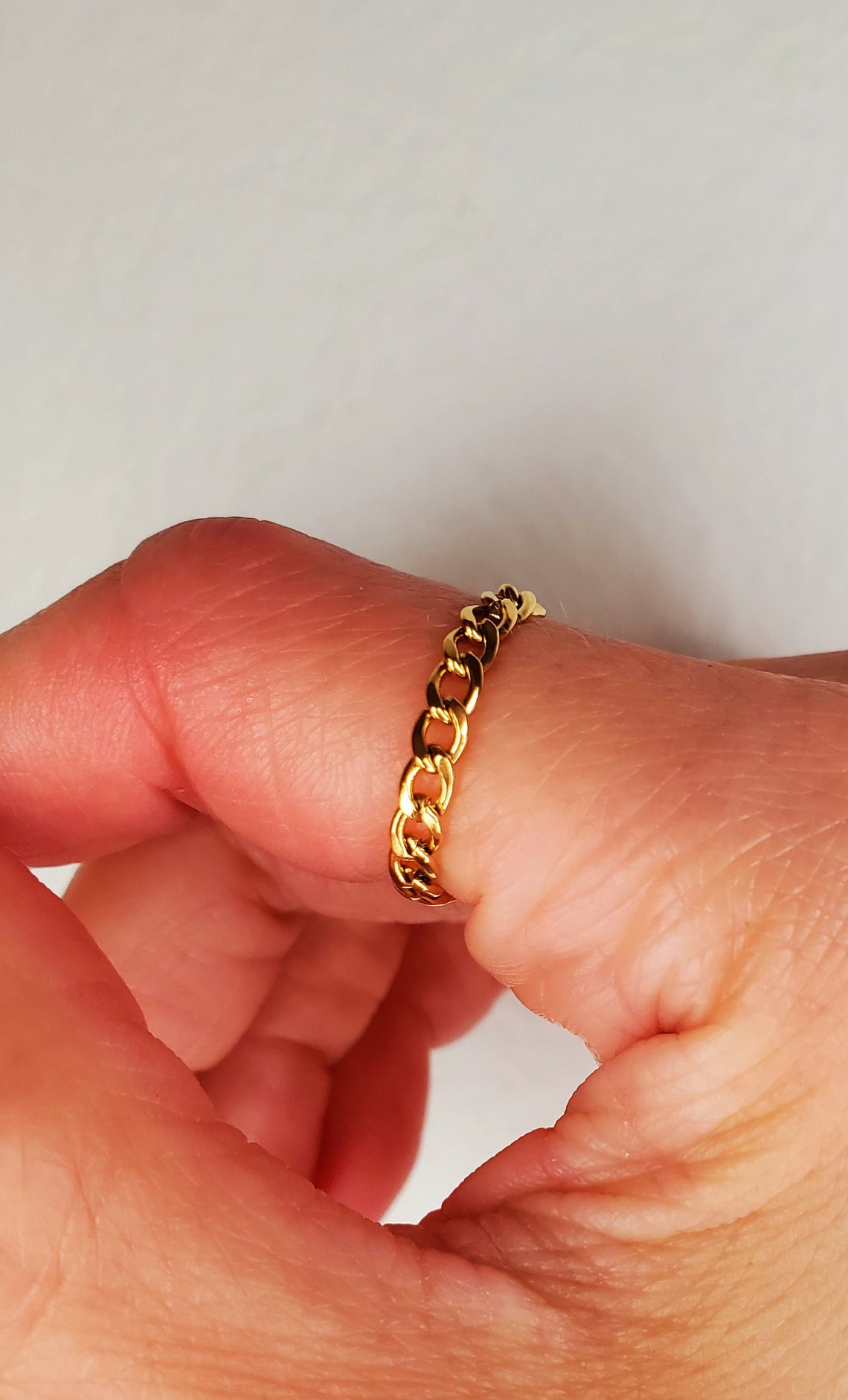 14K Gold Stainless Steel Chain Ring Chain Link Ring - Etsy