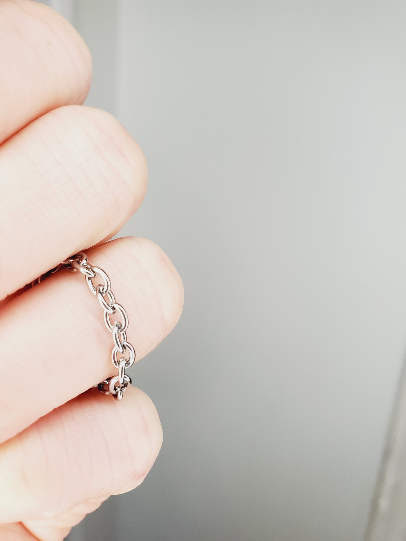 Non Tarnish Stainless Steel Chain Ring Curb Chain Silver - Etsy