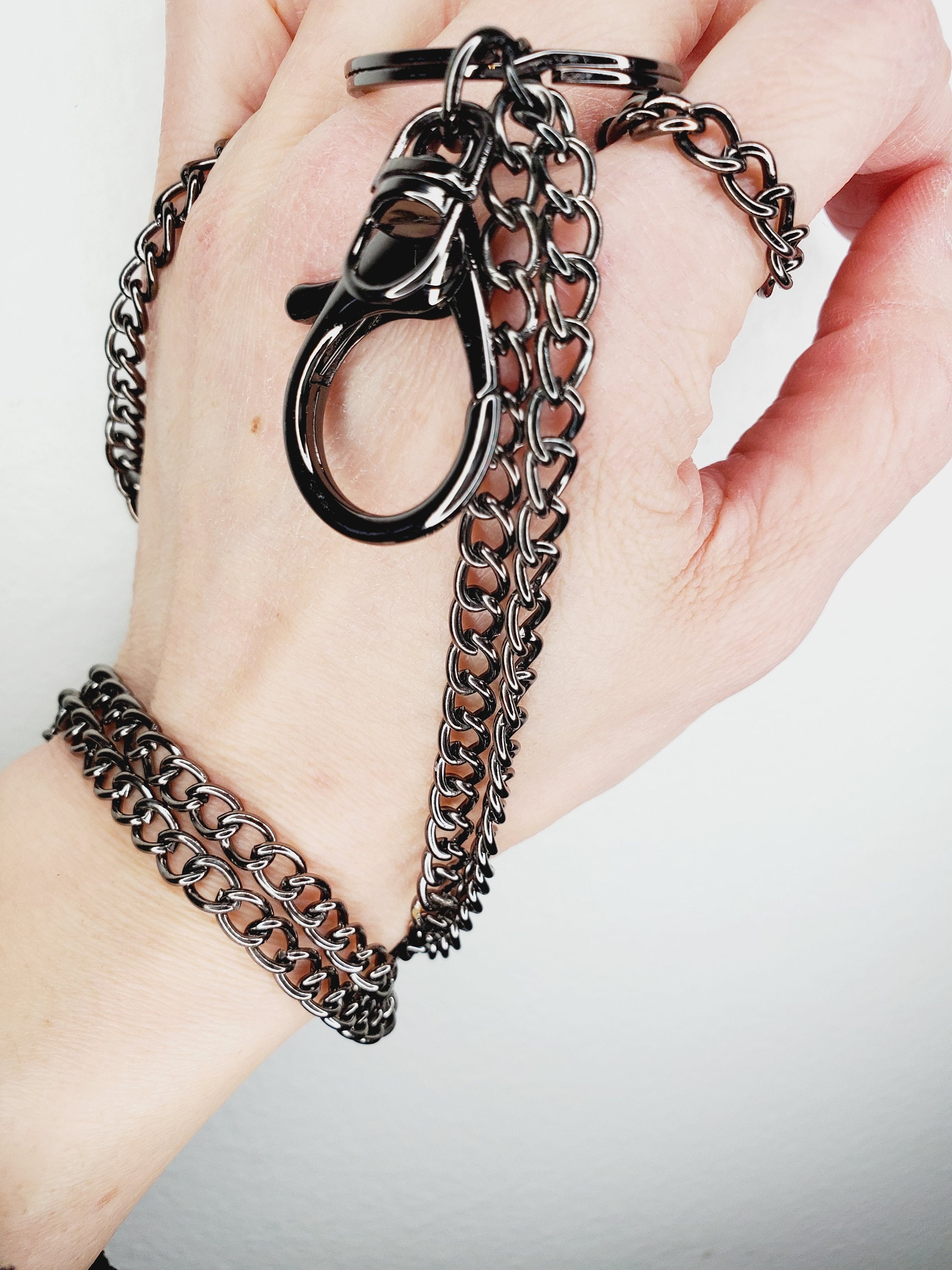 Gunmetal Curb Chain Lanyard Chain ID Badge Holder ID Holder | Etsy