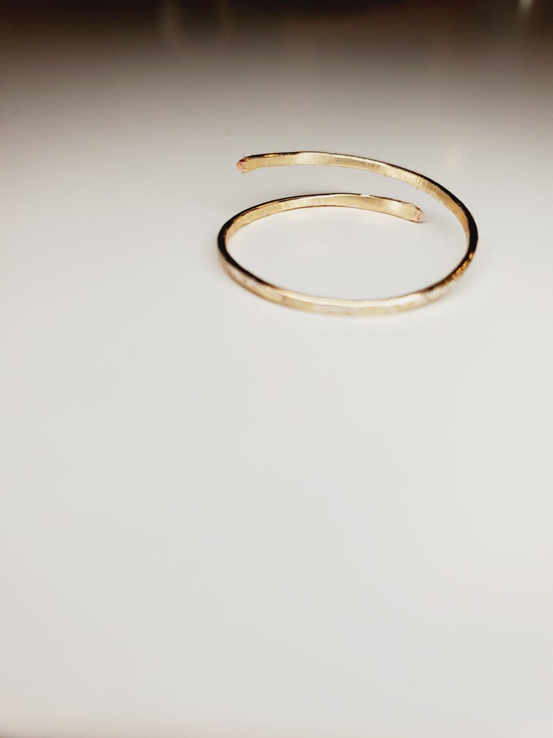 Dainty Open Ring Gold Wire Wrap Ring Adjustable Textured or - Etsy