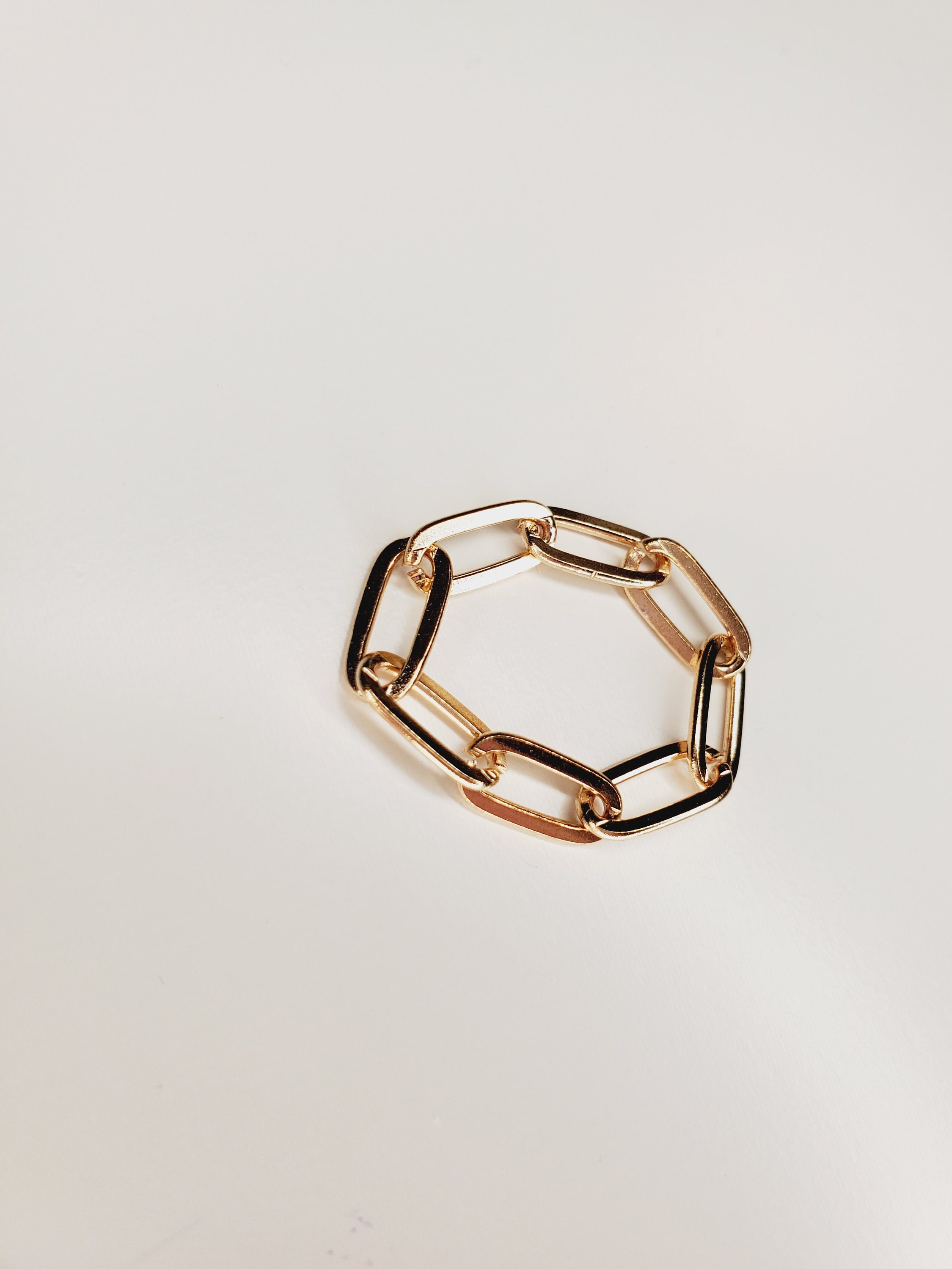 Classic Gold Paperclip Link Chain Ring Gold Chain Ring - Etsy
