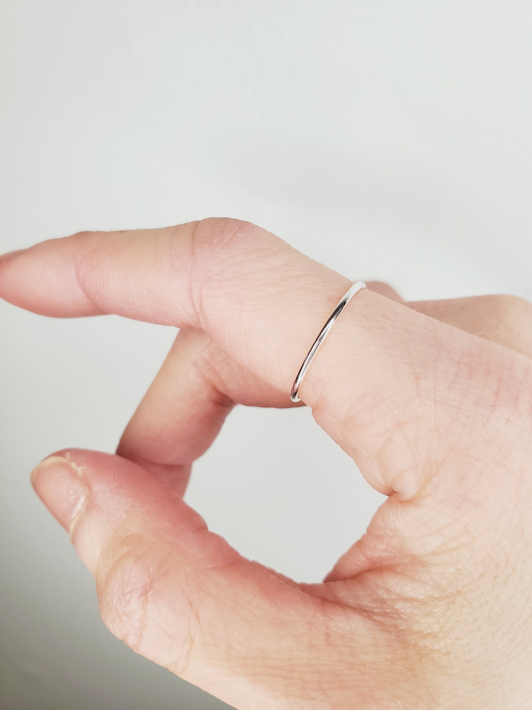 Thin .925 Sterling Silver Stacking Ring Dainty Minimalist | Etsy