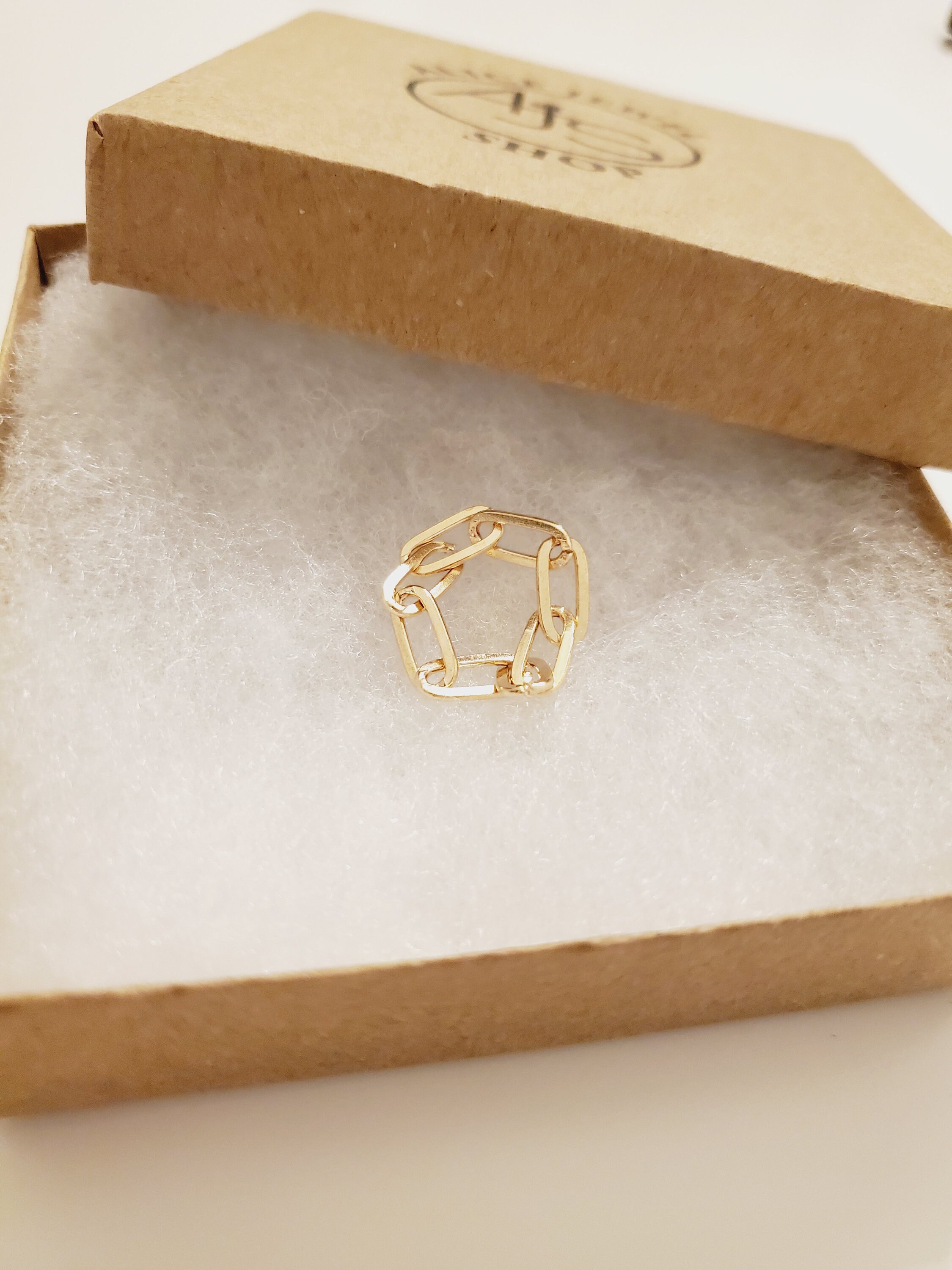 Classic Gold Paperclip Link Chain Ring Gold Chain Ring - Etsy