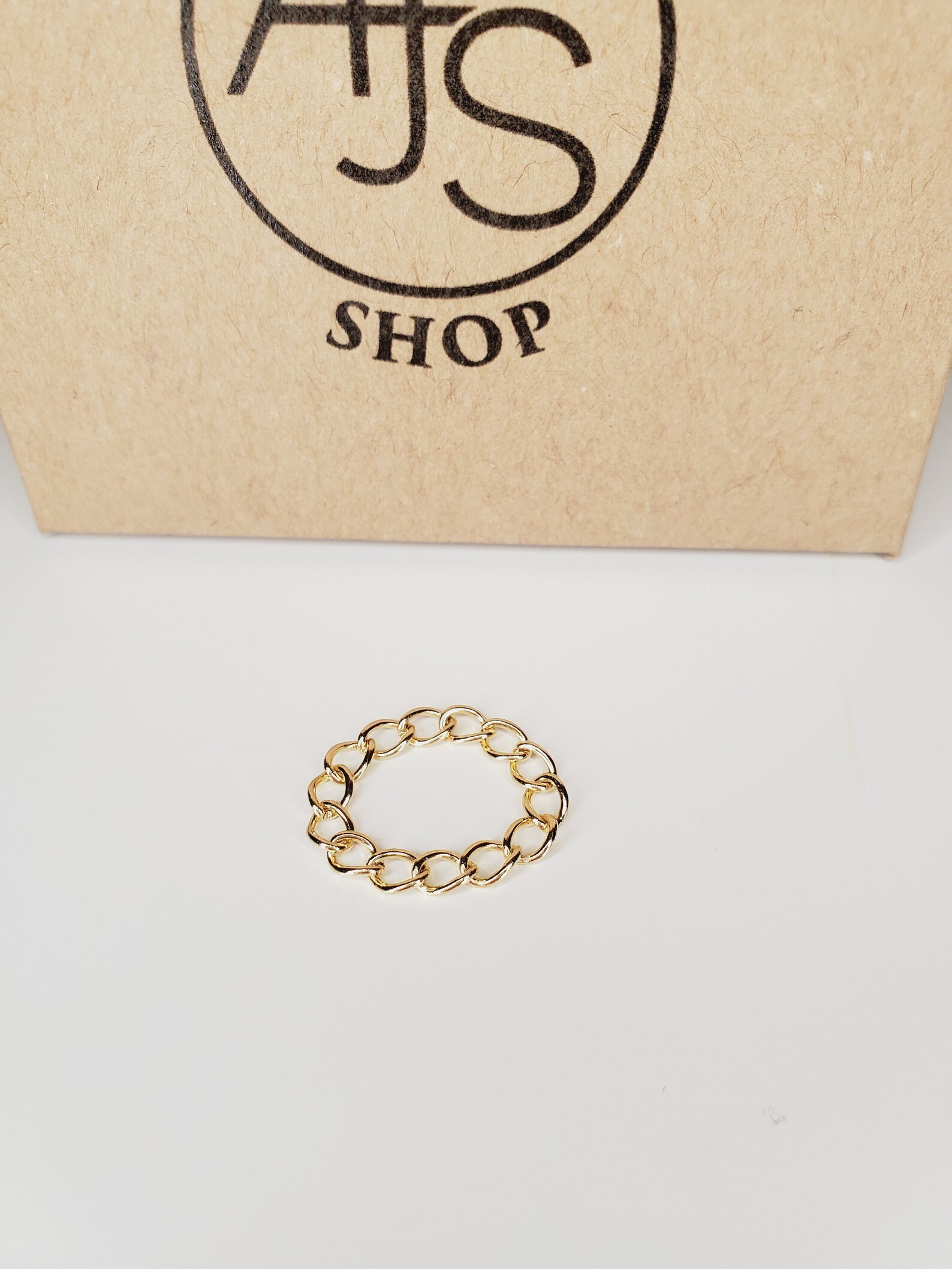 14K Gold Filled Flat Curb Chain Ring Minimalist Stacking | Etsy