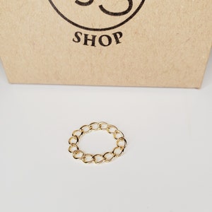 14K Gold Filled Flat Curb Chain Ring, Minimalist Stacking Rings ...