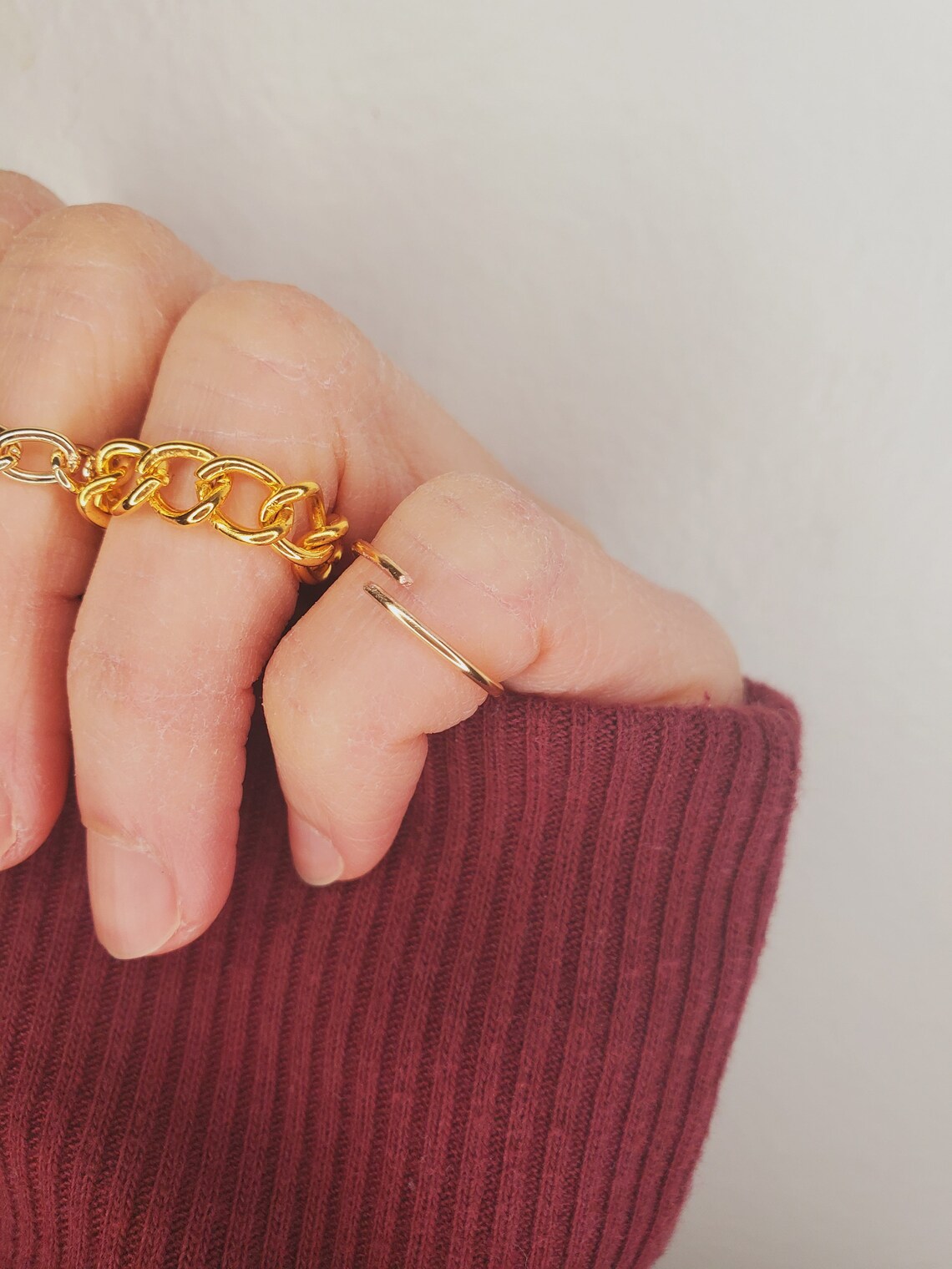 Dainty Open Ring Gold Wire Wrap Ring Adjustable Textured or | Etsy