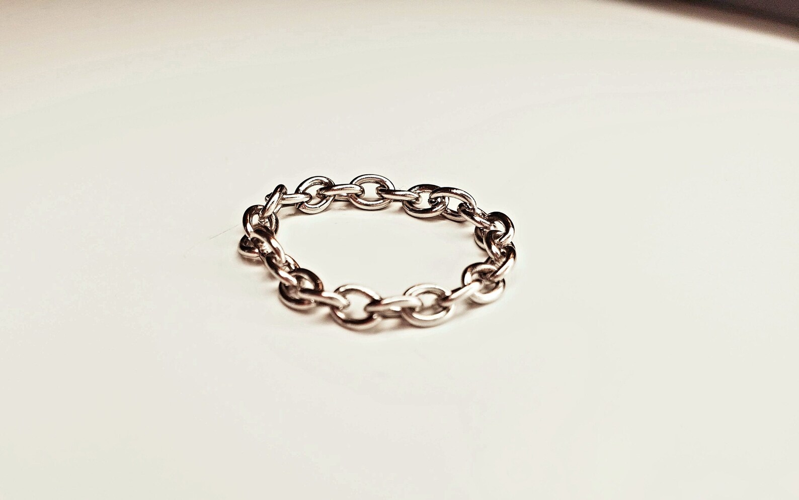 Non Tarnish Stainless Steel Chain Ring Curb Chain Silver - Etsy
