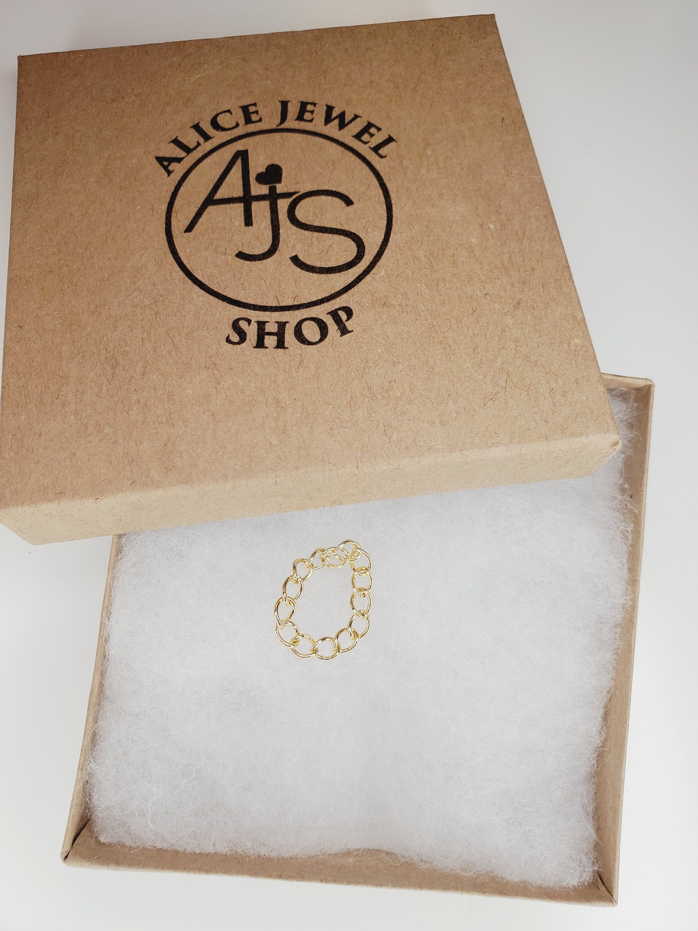 14K Gold Filled Flat Curb Chain Ring Minimalist Stacking | Etsy