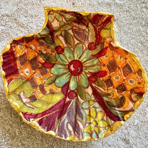 BOGO Anchors Gilded Decoupage Oyster Shell - Etsy