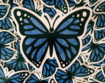 Butterfly Die Cut Sticker/blue Butterfly Sticker/be Brave - Etsy