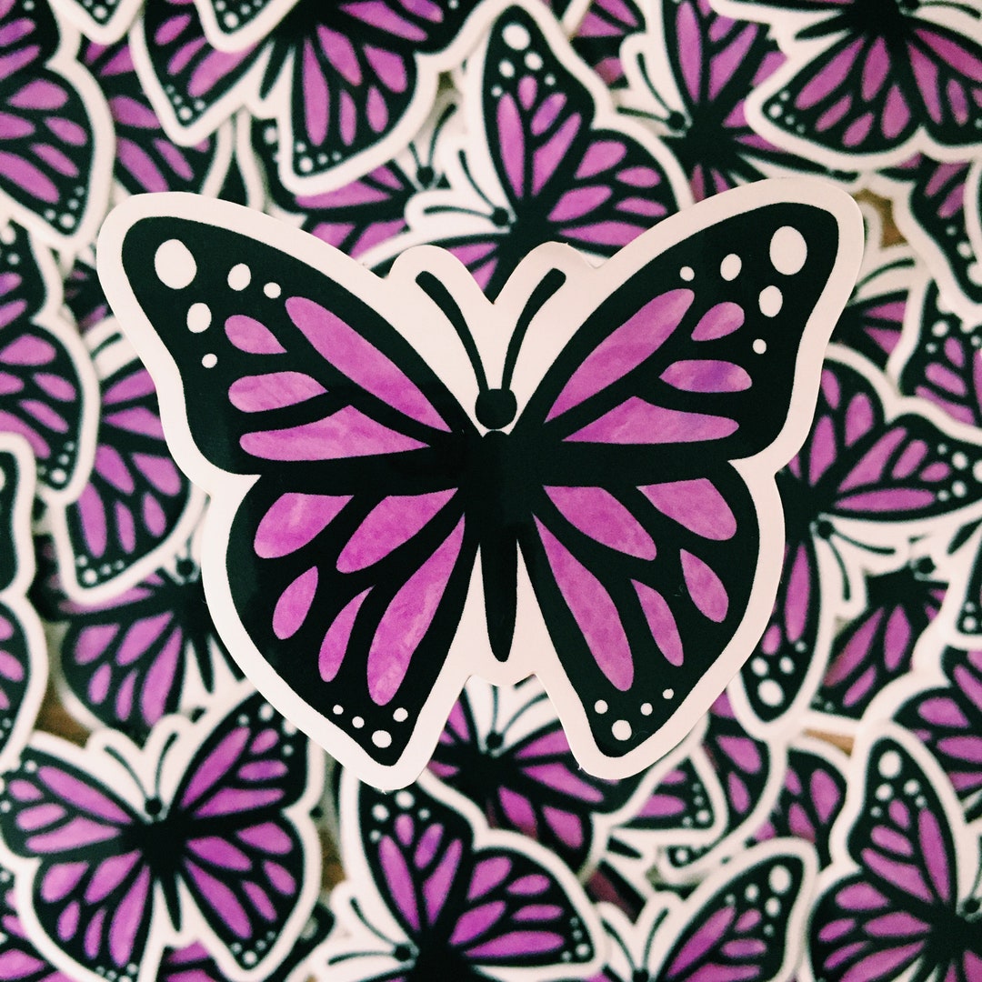 Purple Butterfly - Vinyl Sticker - Etsy