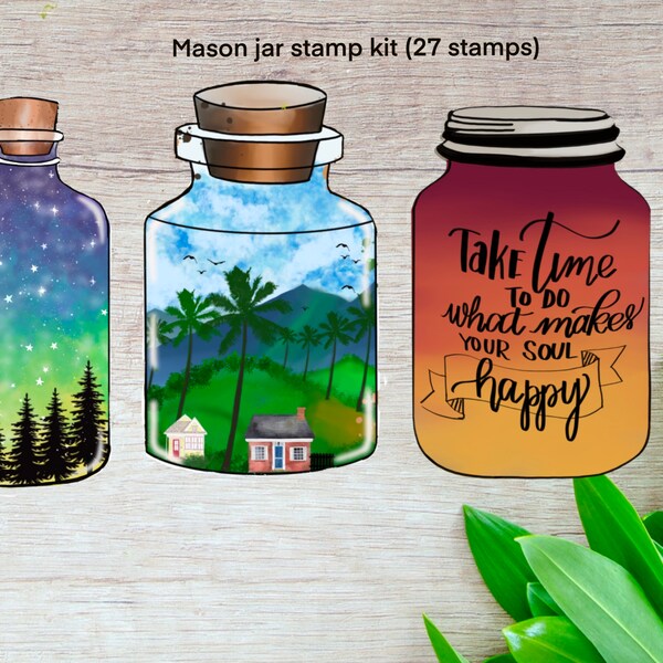 Mason Jar Stamps - Etsy