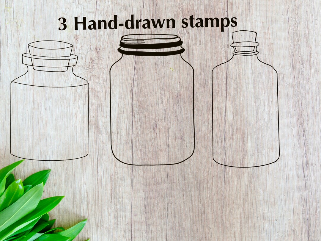 3 Hand-drawn Procreate Mason Jar Stamps, Digital Brushes, Procreate ...
