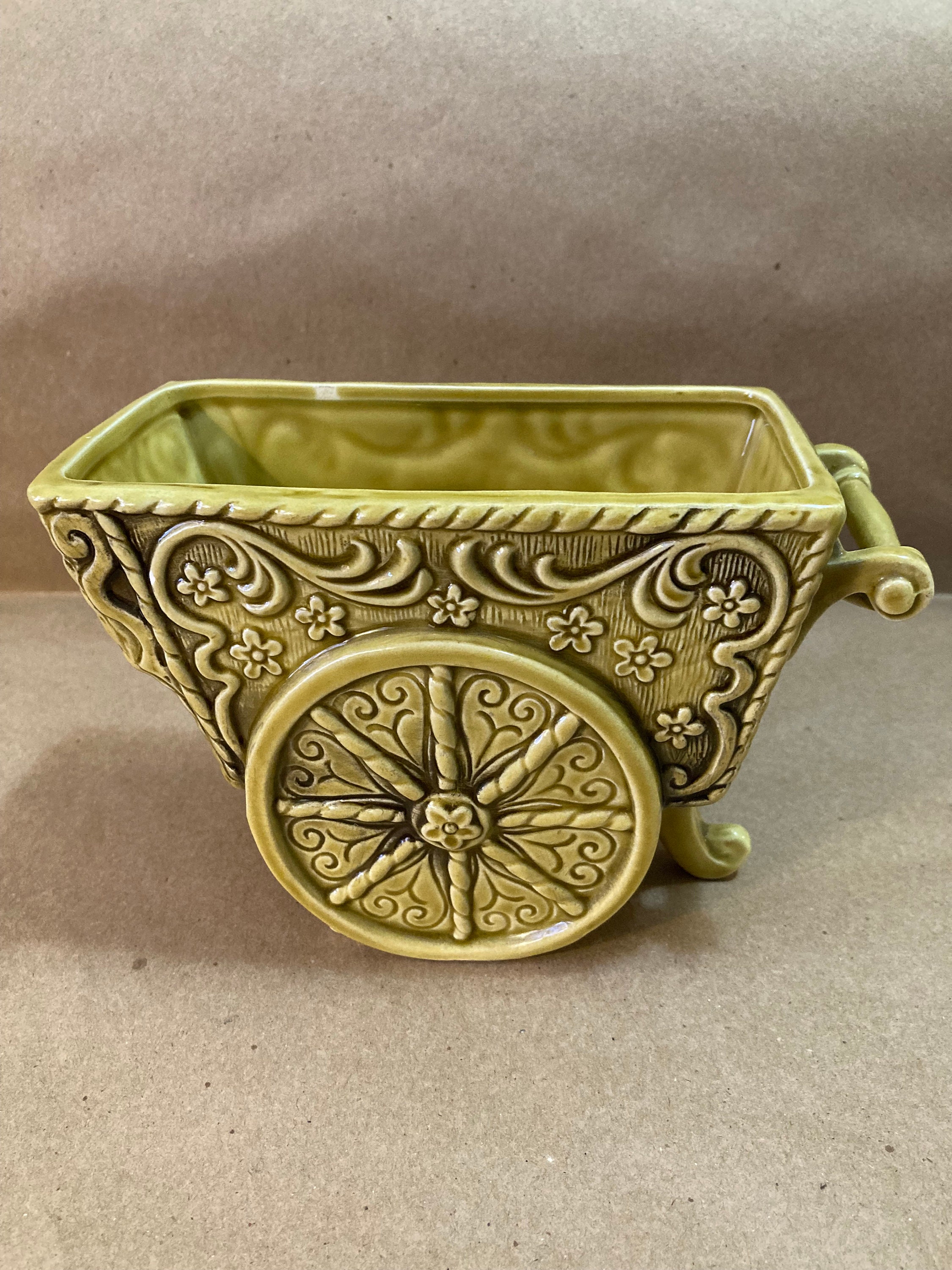 Home Décor Vintage Lefton Wheel Barrow Planter Home & Living Indoor ...