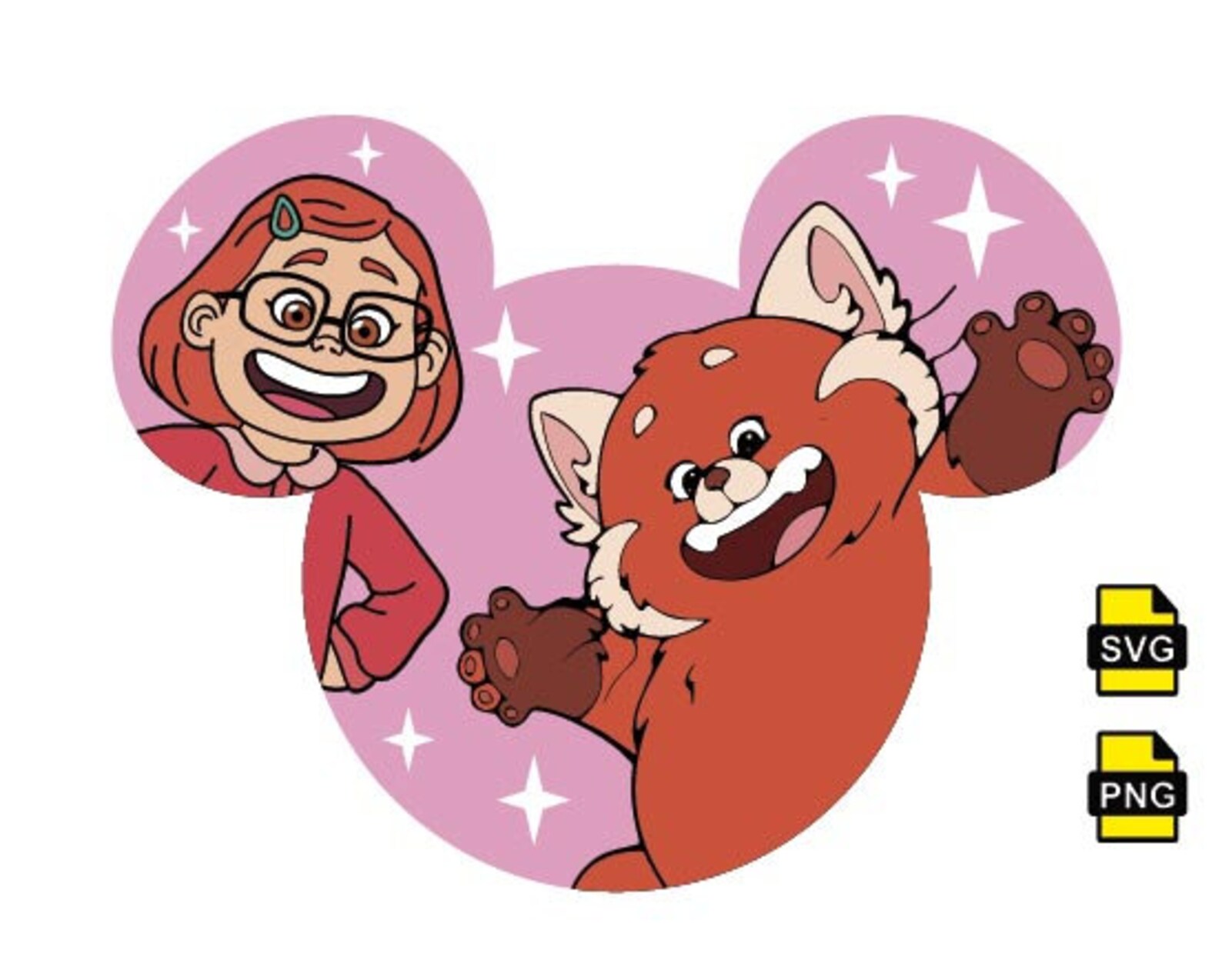 Red Svg Panda Svg Cut File Outline Sillhouette TAGS - Etsy