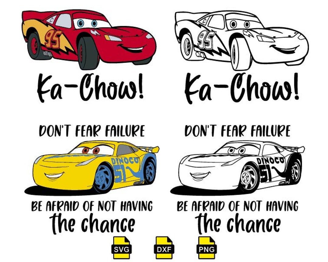 Ka Chow Svg Cars Svg Cars Printable Cars Silhouette - Etsy