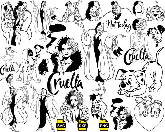 Digital Prints Disney svg villains png printable cruella svg dxf Disney ...