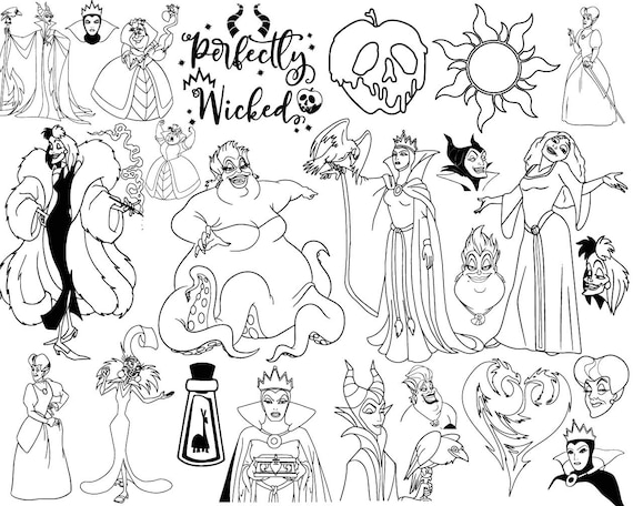 Digital Prints Disney Svg Villains Png Printable Cruella Svg Dxf Disney Villains Svg Disney