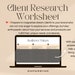 Ideal Client Worksheet INSTANT DOWNLOAD Client Research Ideal Client ...