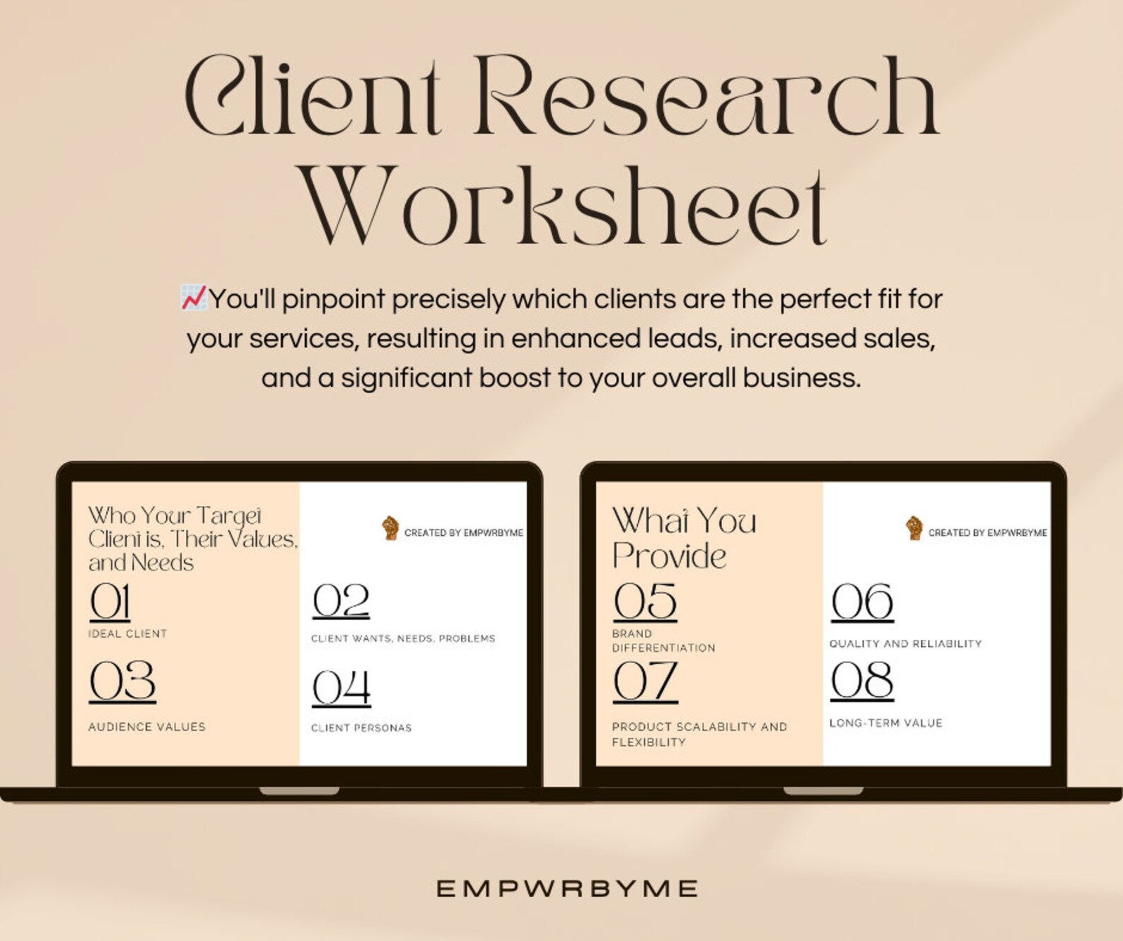 Ideal Client Worksheet INSTANT DOWNLOAD Client Research Ideal Client ...