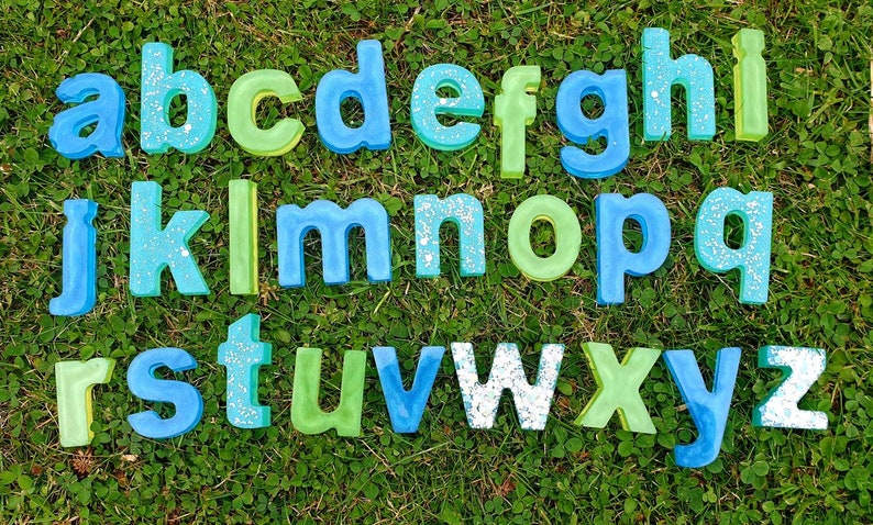 Resin Alphabet Set Lowercase Letters Aqua Colour Sensory - Etsy