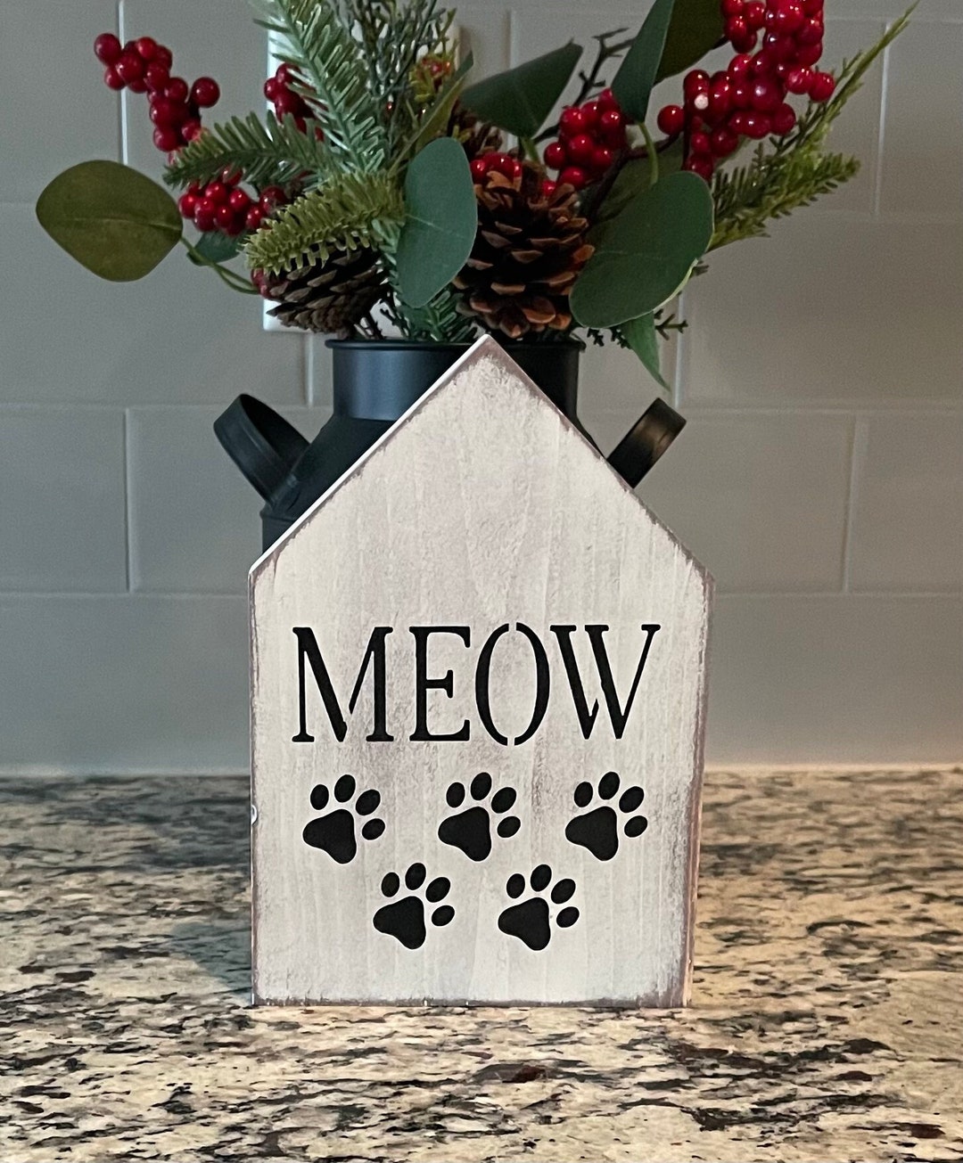 Mini Wood House, Meow Sign, Pet Decor, Cat Wood Sign, Wooden Cat Sign ...
