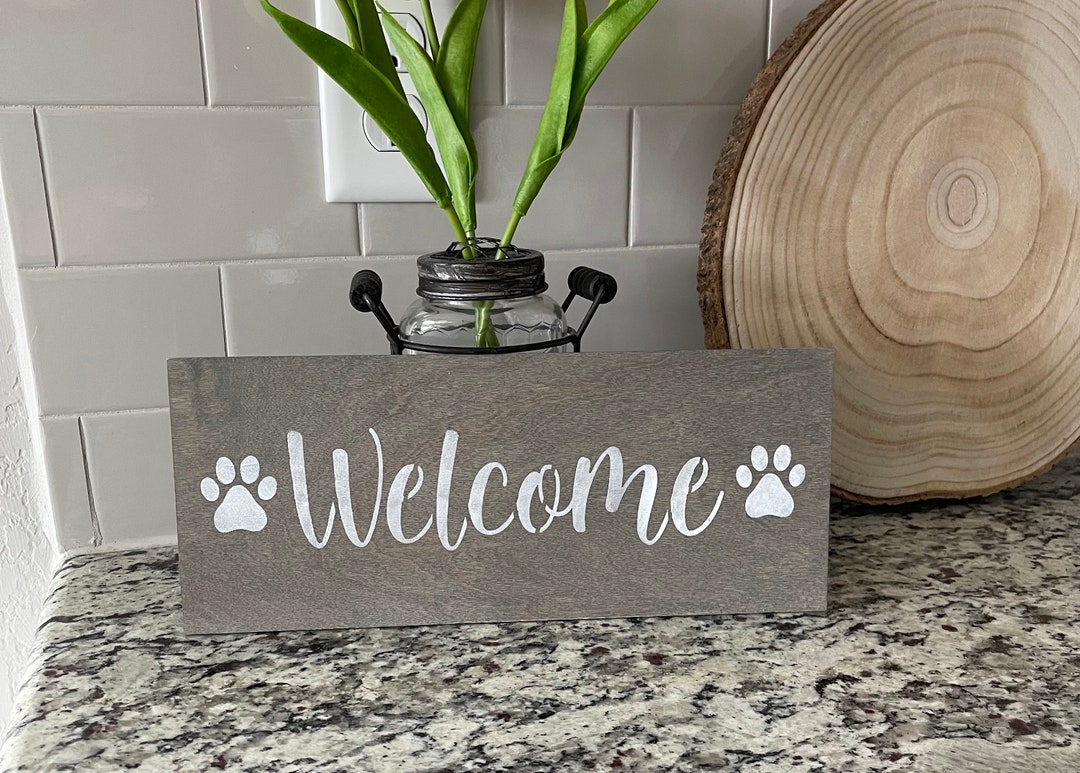 Welcome Sign, Welcome Paw Sign, Welcome Paw Print, Dog Welcome Sign ...